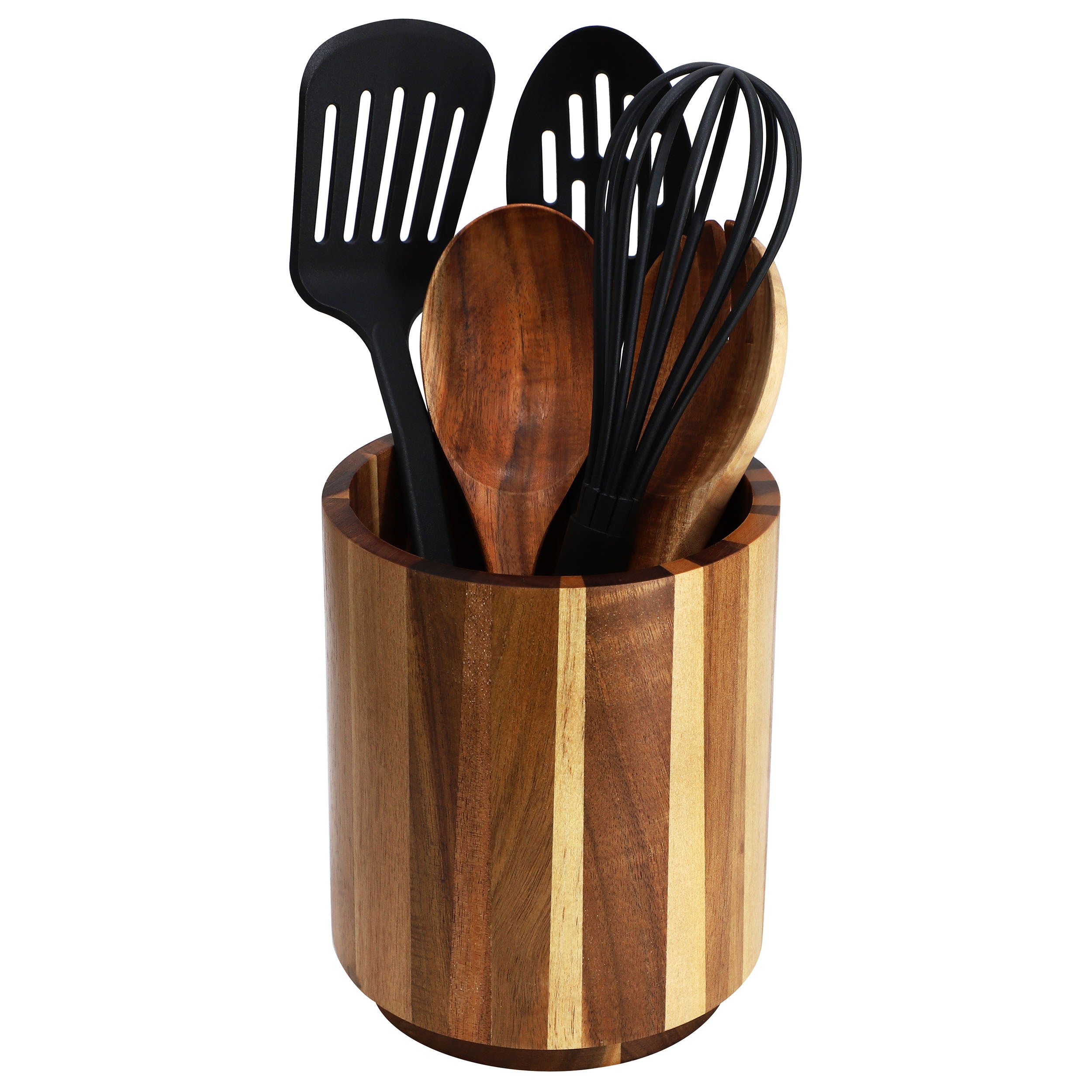 MegaChef Acacia Wood 360 Rotating Utensil Holder – North Wind Sun